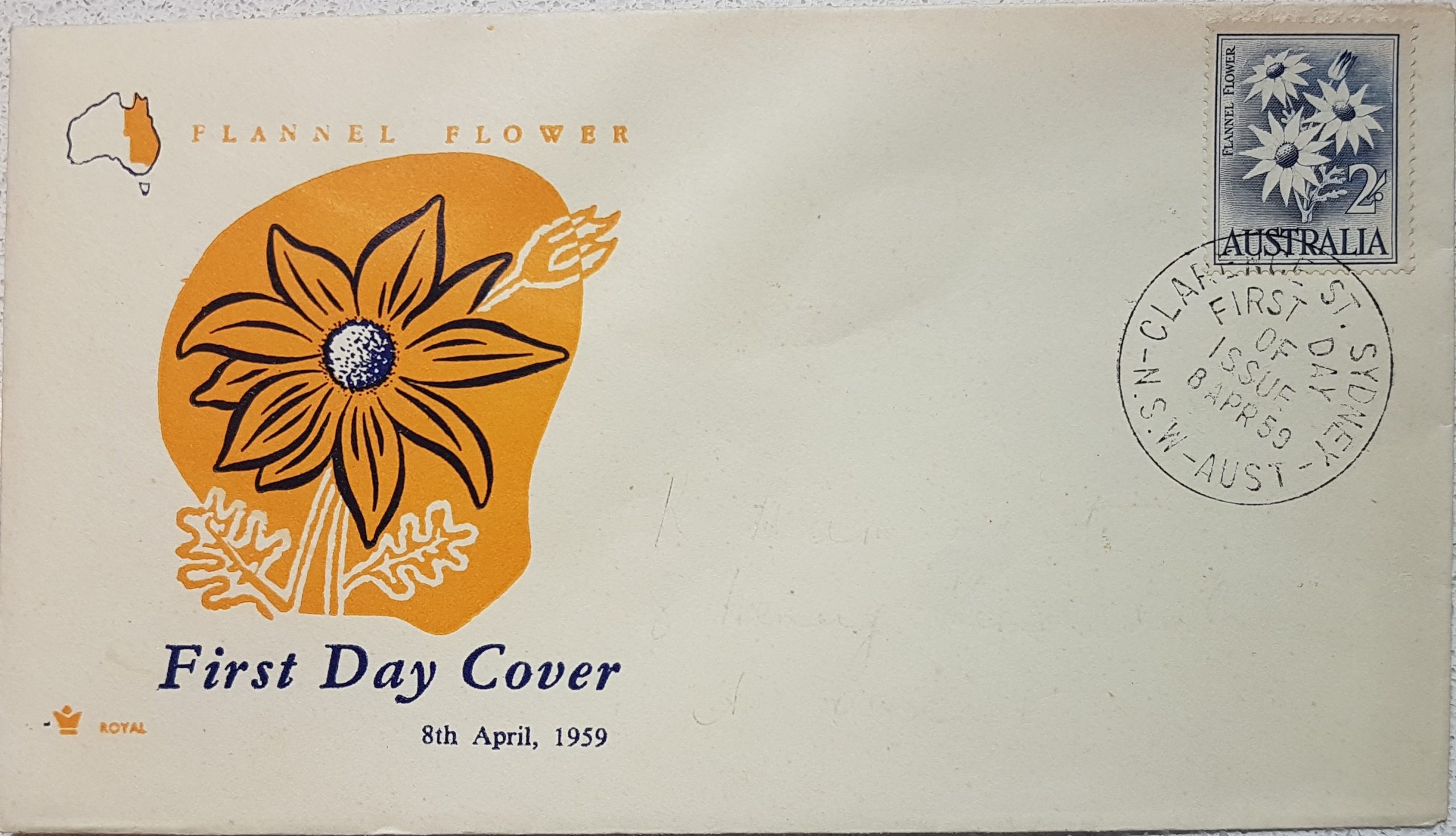 @1959 Australia Flannel Flowers FDC – TC Stamps & Coins