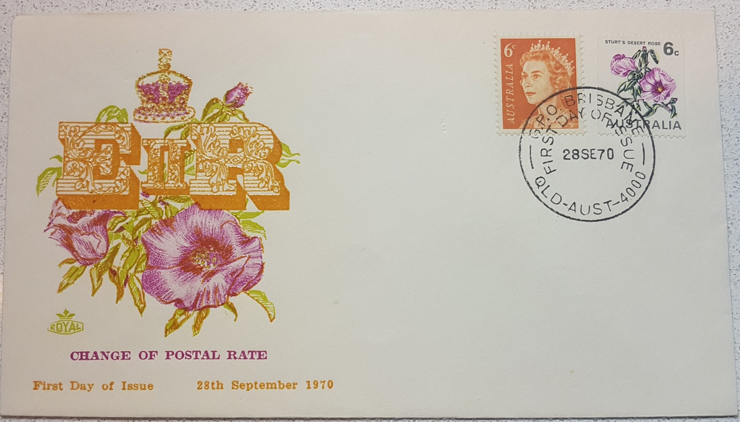 @1970 Australian Change Of Postal Rate FDC – TC Stamps & Coins