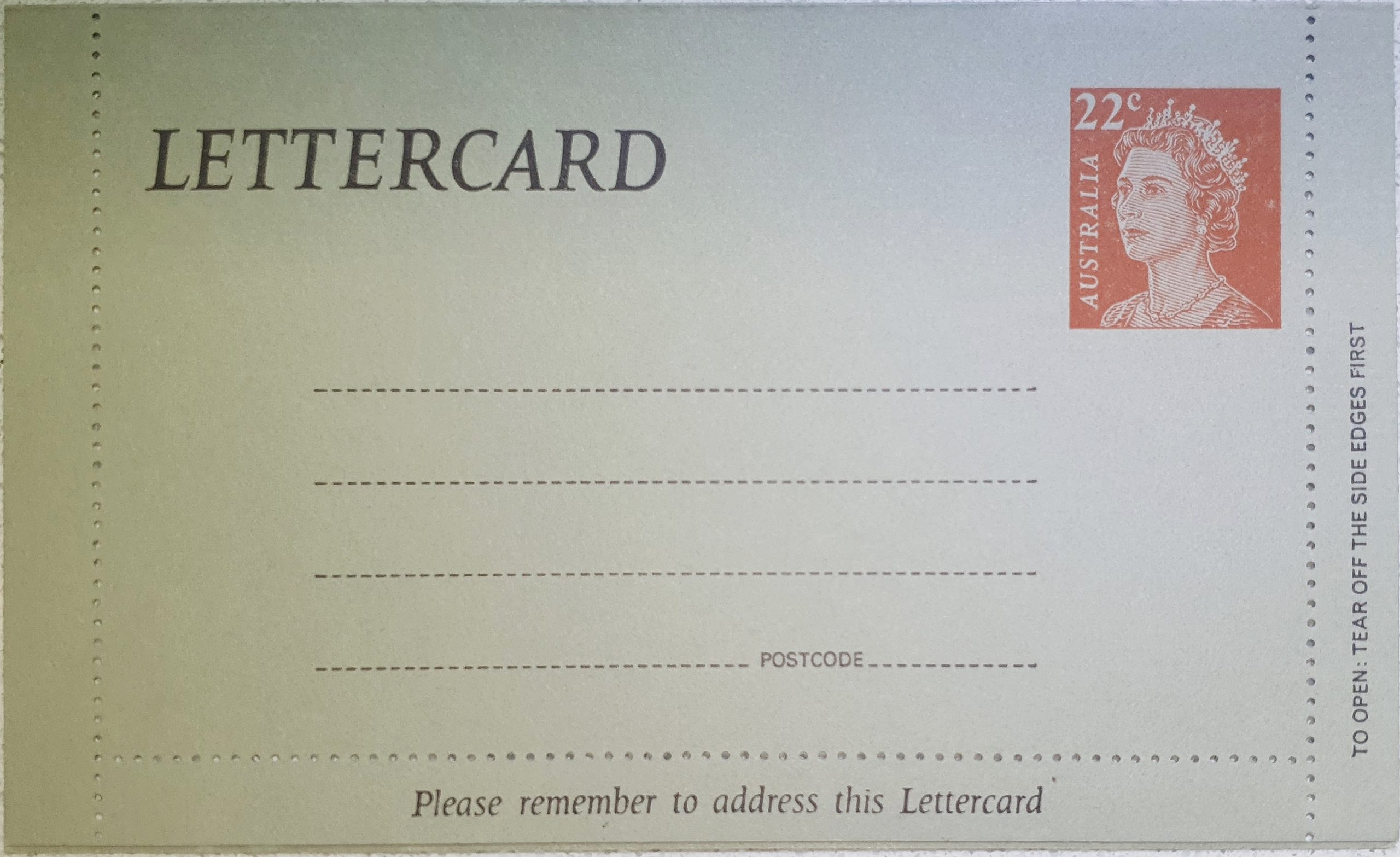 @1980 Australia 22c Queen Elizabeth II LETTERCARD – TC Stamps & Coins