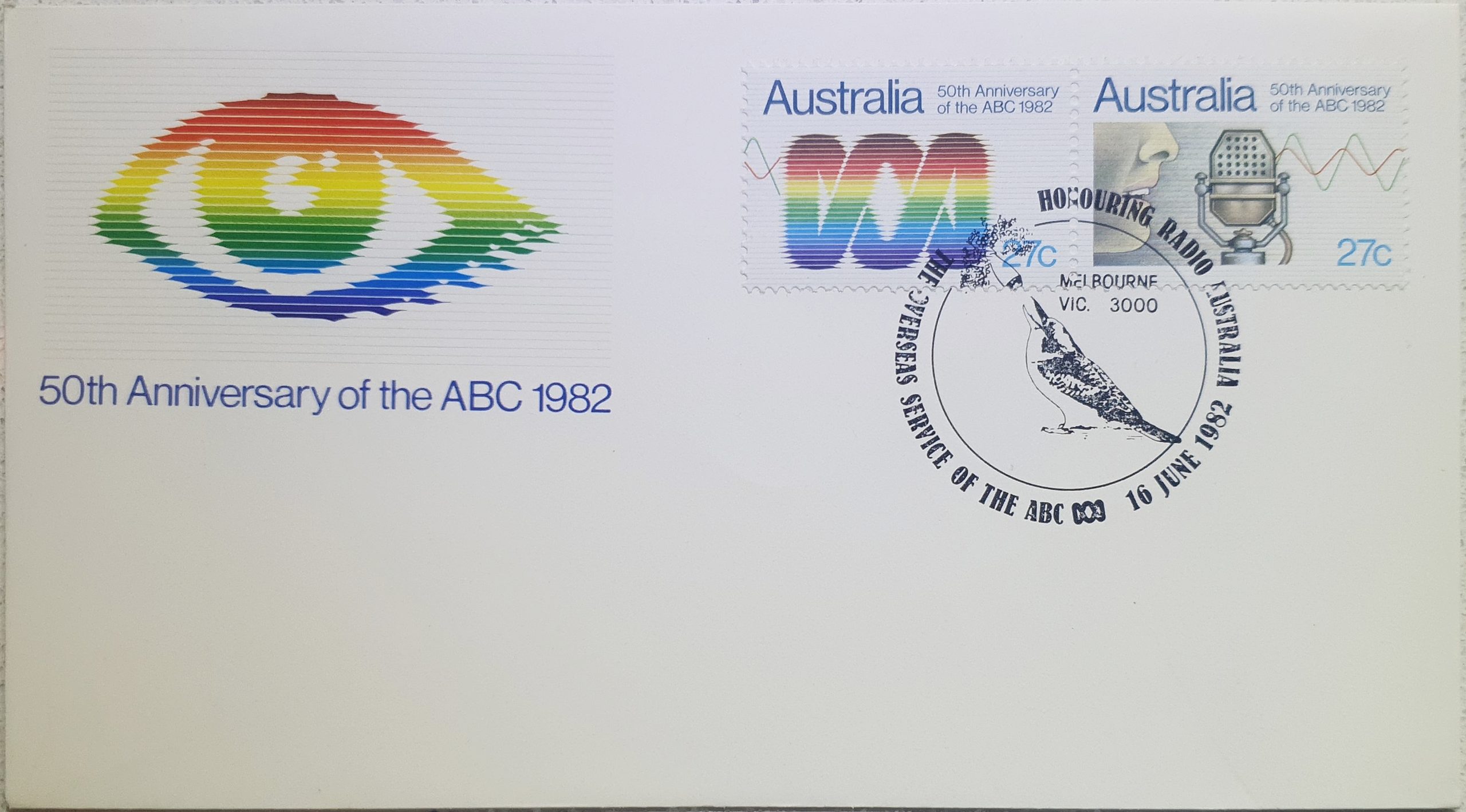 @1982 Australian 50th Anniversary of the ABC Radio SPECIAL POSTMARK ...
